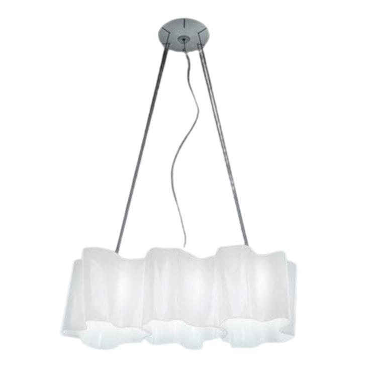 LOGICO Suspension 3 Lumières Verre L66cm blanc satiné Artemide ... LOGICO Suspension 3 Lumières Verre L66cm blanc satiné Artemide ...